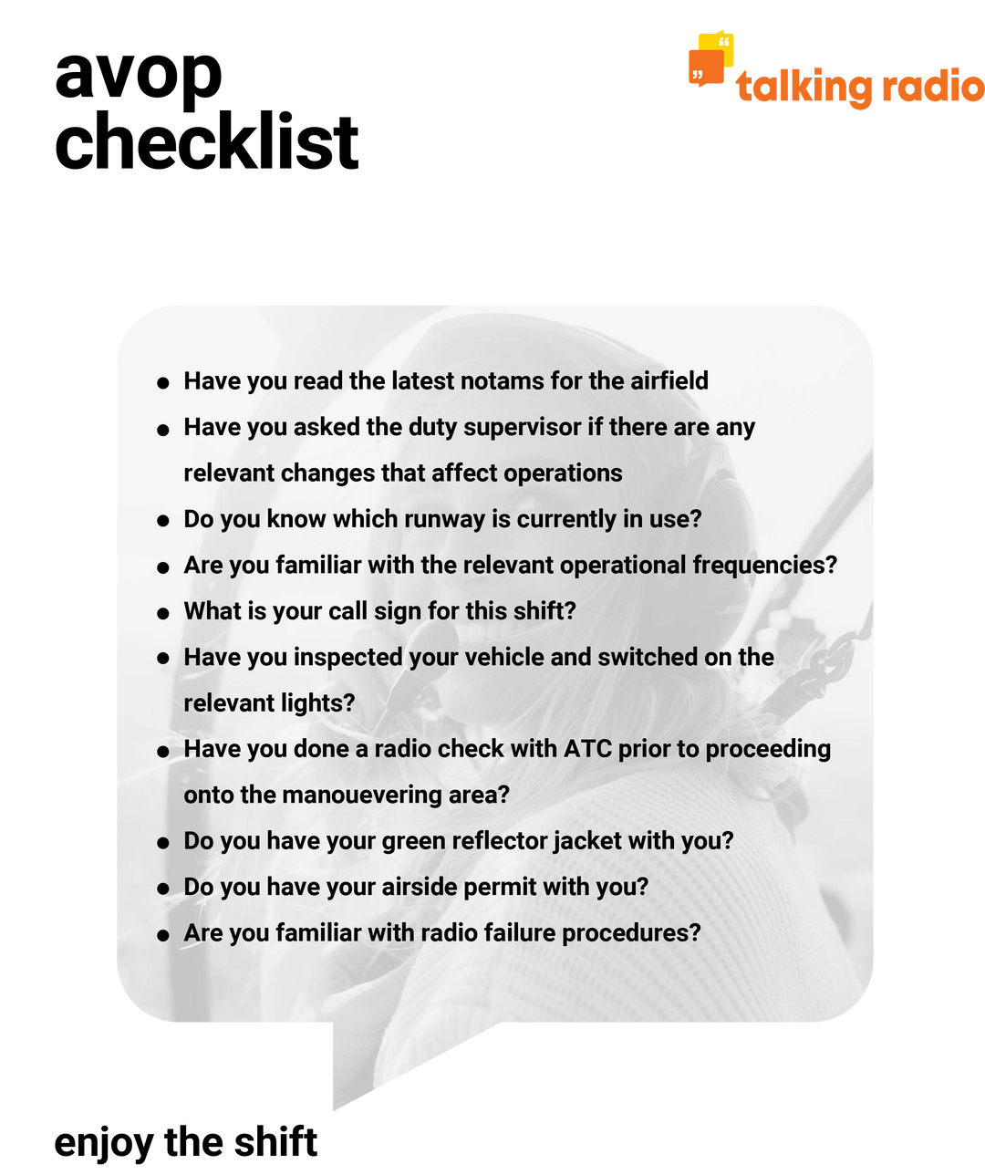 AVOP Checklist - FREE download – talkingradio.net